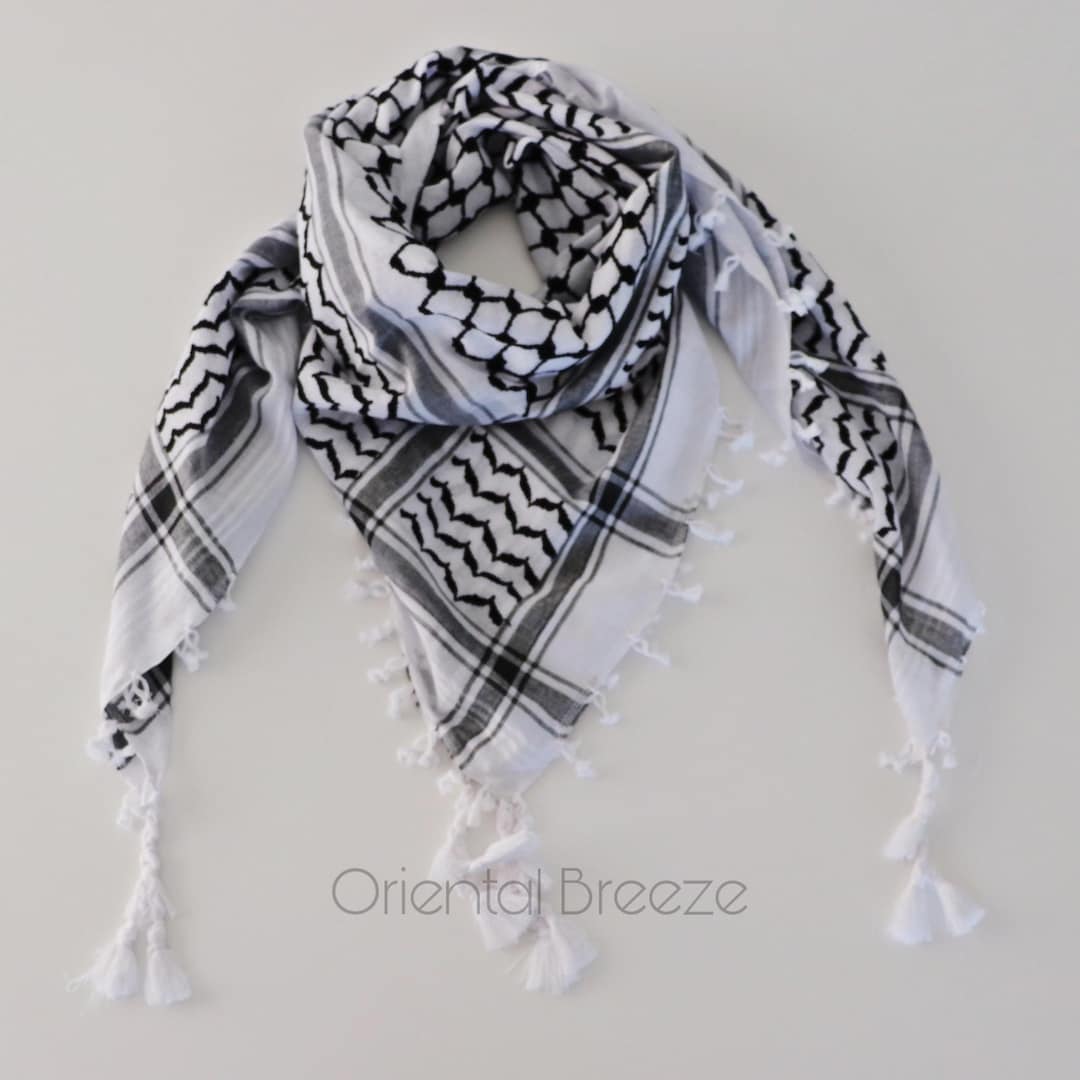Kuffiyah, Palestine Traditional Head Cover, Kufiya, Kuffeyeh, Handmade ...