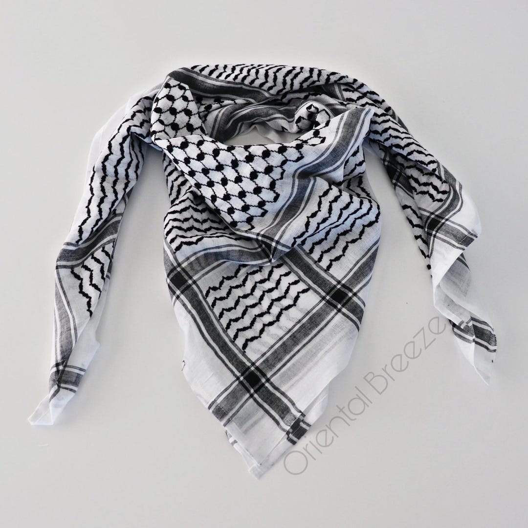 Kuffiyah, Palestine Traditional Head Cover, Kufiya, Kuffeyeh, Handmade ...