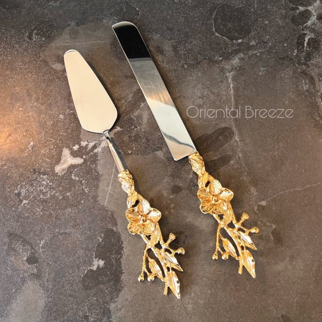 Fancy Cake Serving Set, Wedding Cake Serving Set, Cake Knife and Server ...