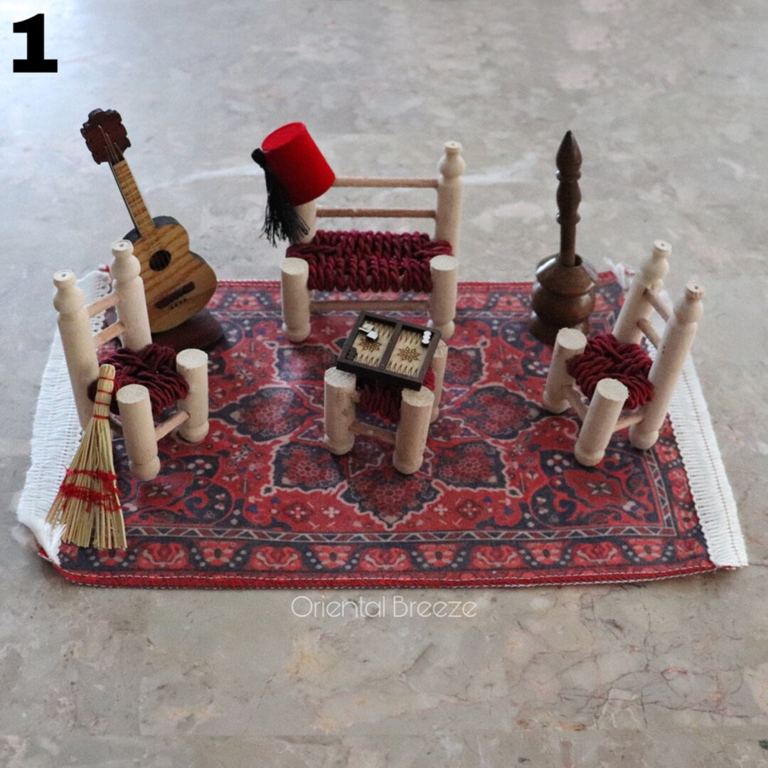 Traditional Miniature, Syrian Miniature Set of Chairs and Antiques ...
