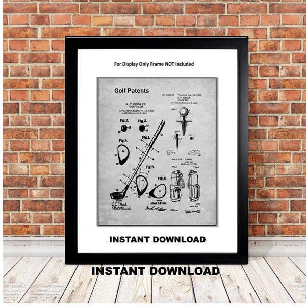 Vintage Golf Bag Print - Etsy