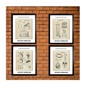 Sports Art Prints Printable Prints Set of 4 Posters Baseball Football ...