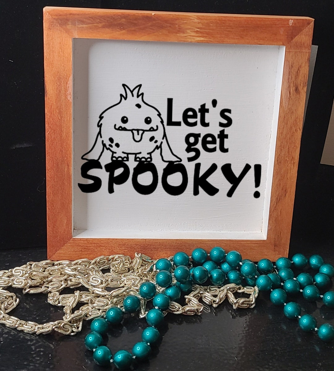 Let's Get Spooky Halloween Decor Autumn Decoration - Etsy