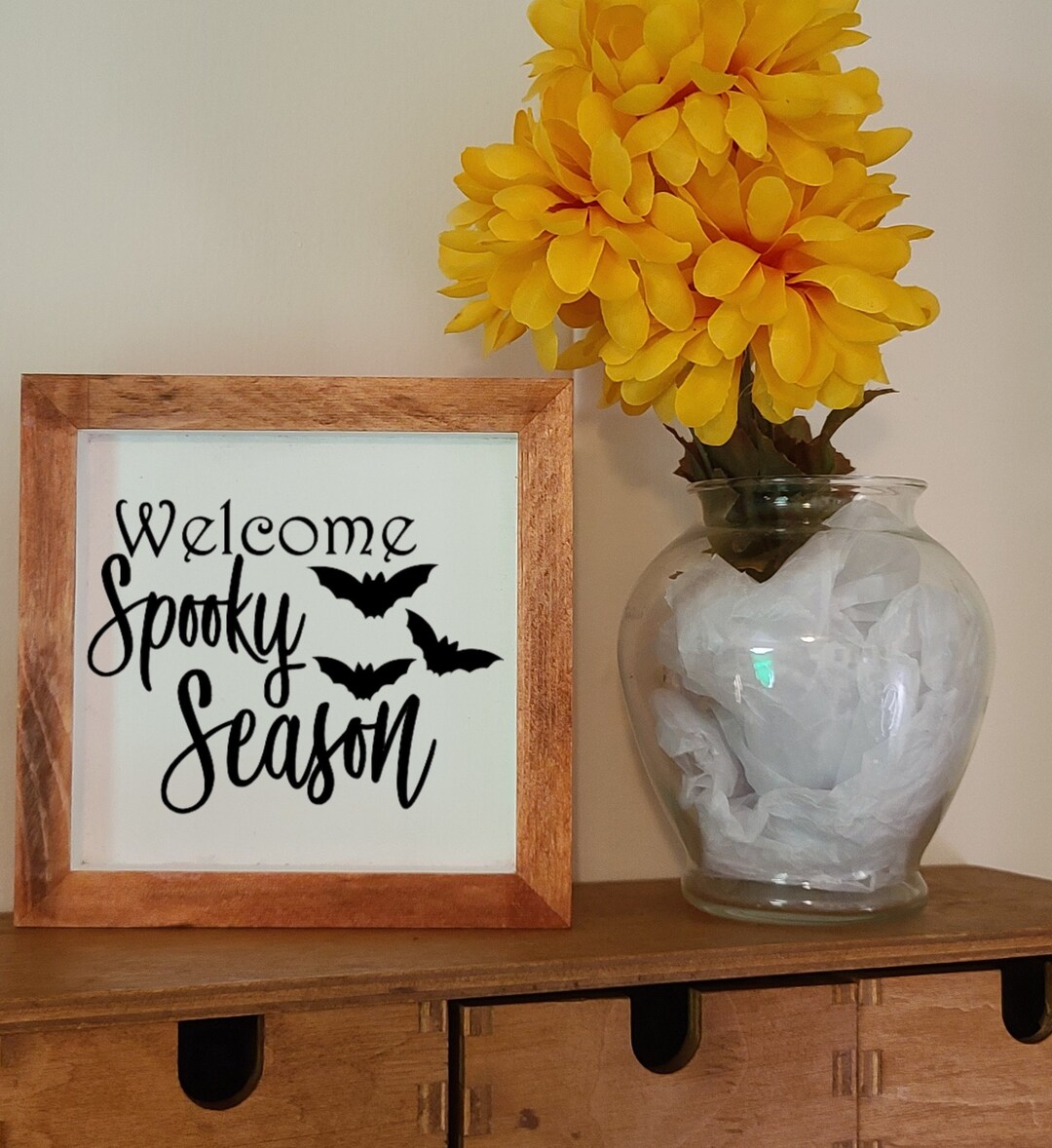 Welcome Spooky Season Halloween Sign Seasonal Decor Halloween Decor ...