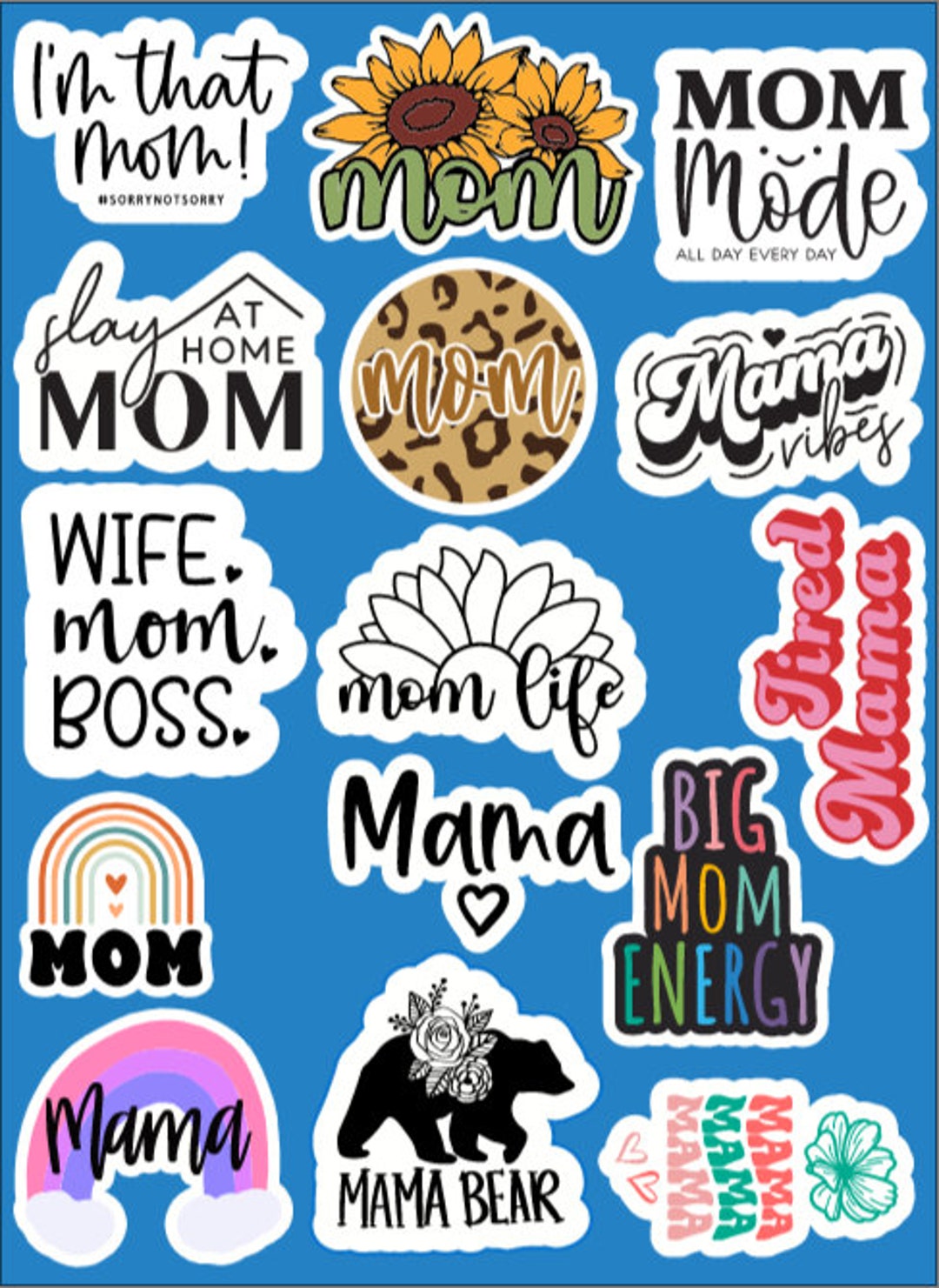 Mom Stickers | Mom Laptop Decals | Mama Water Bottle Stickers | Mama ...