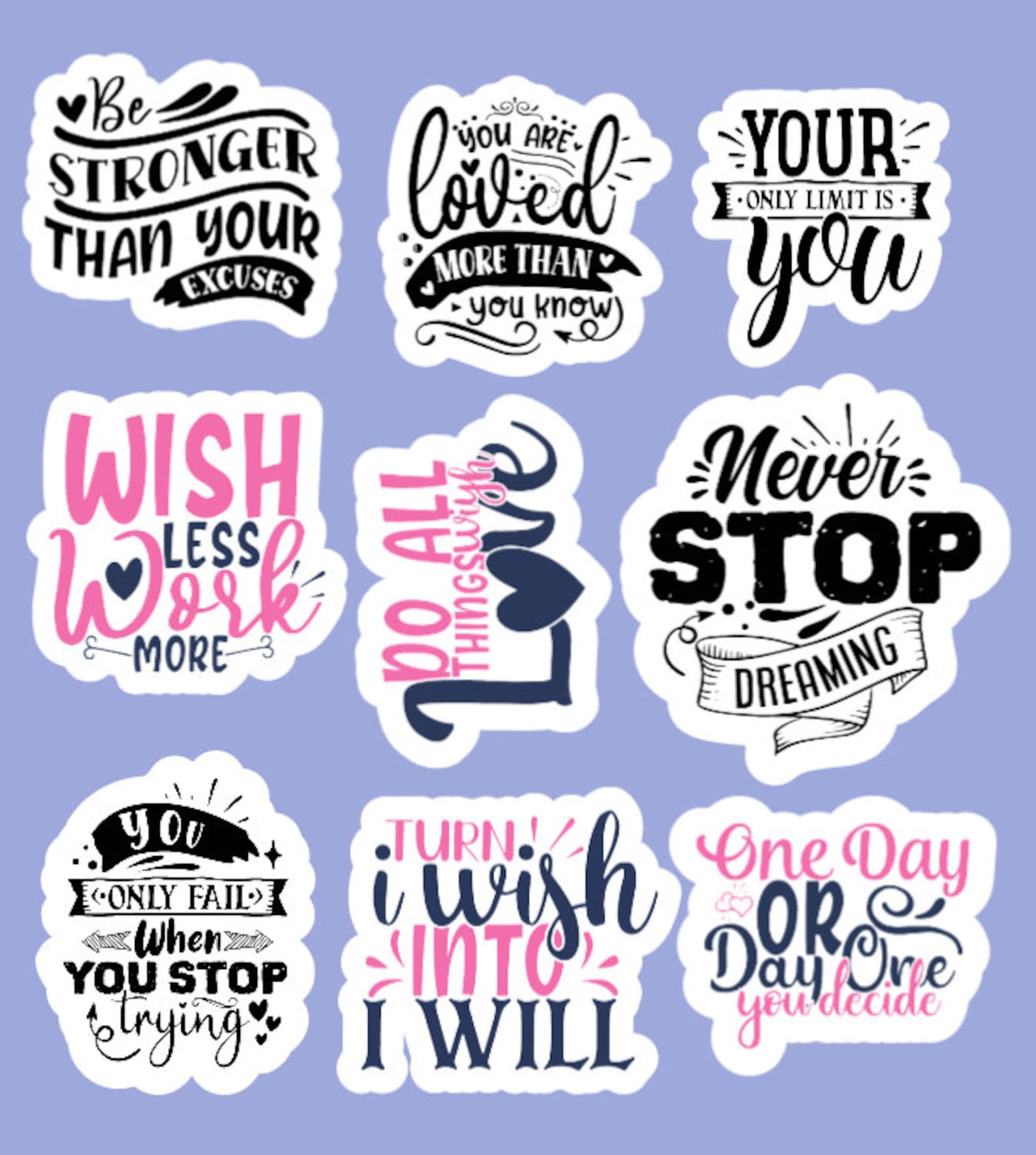 Motivational Stickers Inspirational Stickers Water Bottle - Etsy