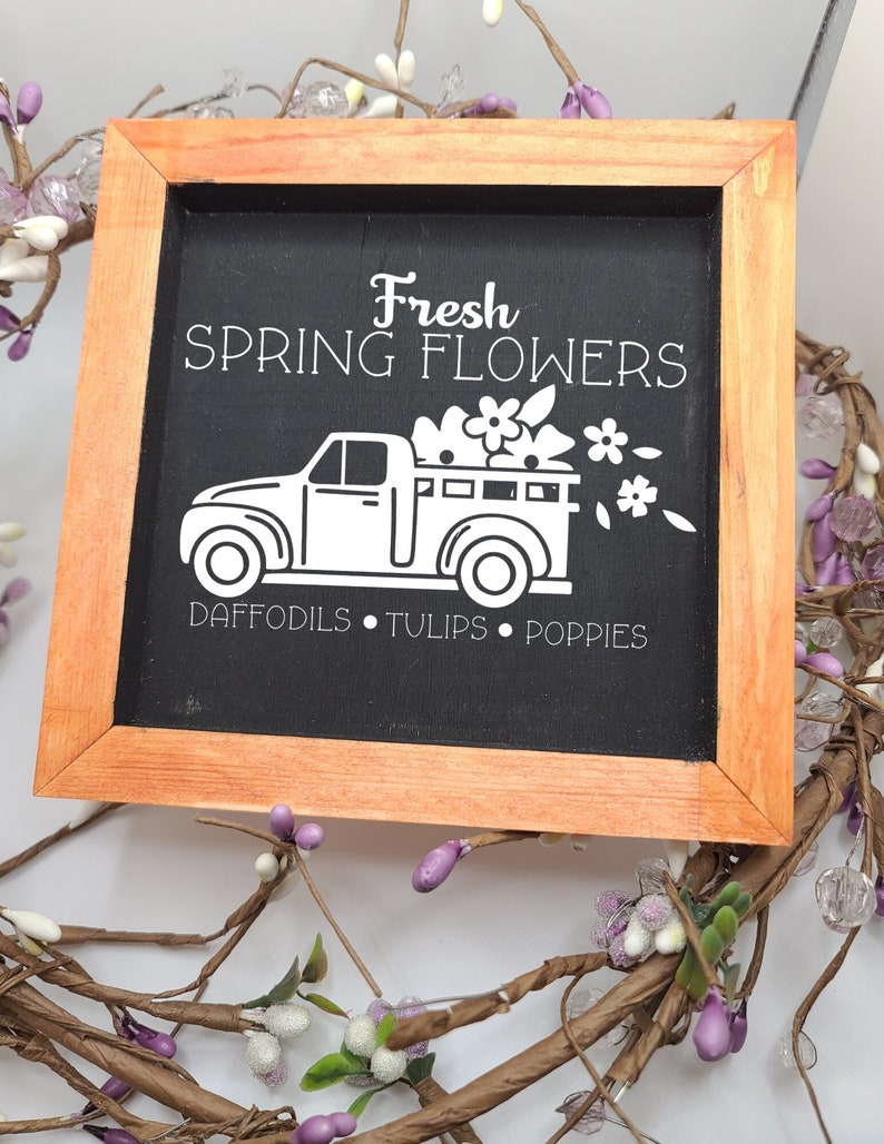 Fresh Spring Flowers Small Wood Sign Home Decor Spring - Etsy
