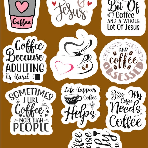 Coffee Stickers for Water Bottle - Etsy