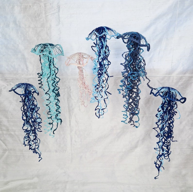 Embroidered Hanging Jellyfish - Etsy UK