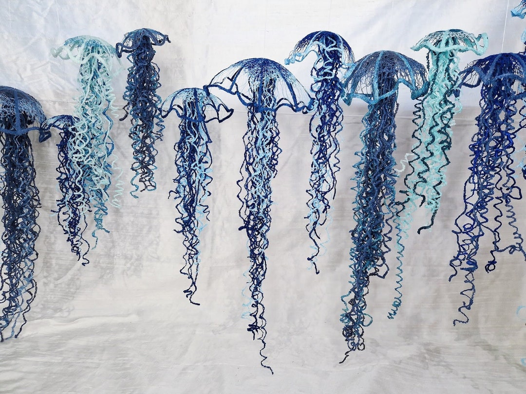 Embroidered Hanging Jellyfish - Etsy UK