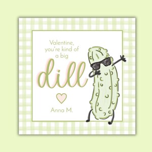 Printable You're a Big Dill, Kids Valentine's Day Pickle Valentine ...