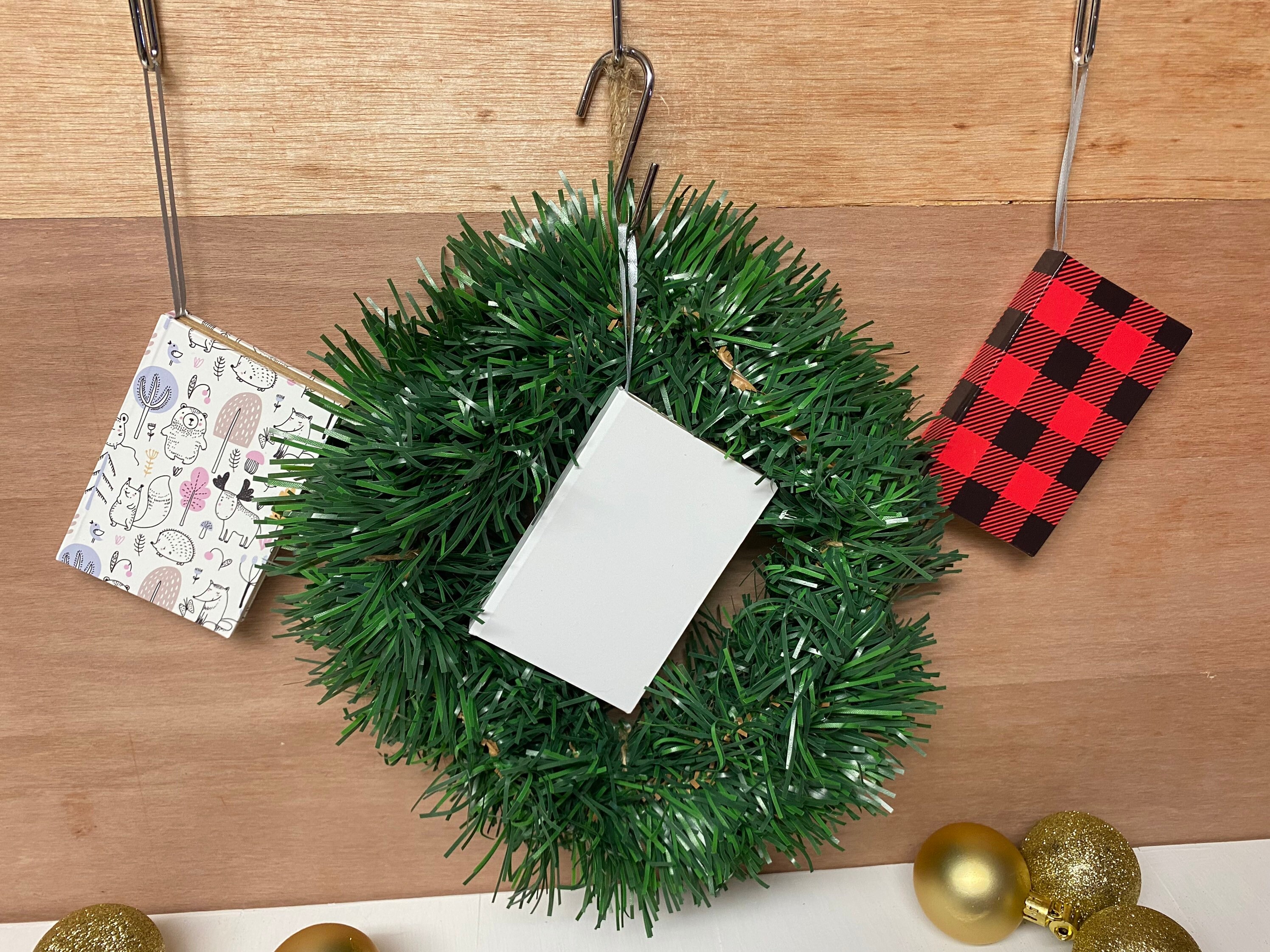 4 Mini Book Ornaments With Silver Ribbon - Etsy