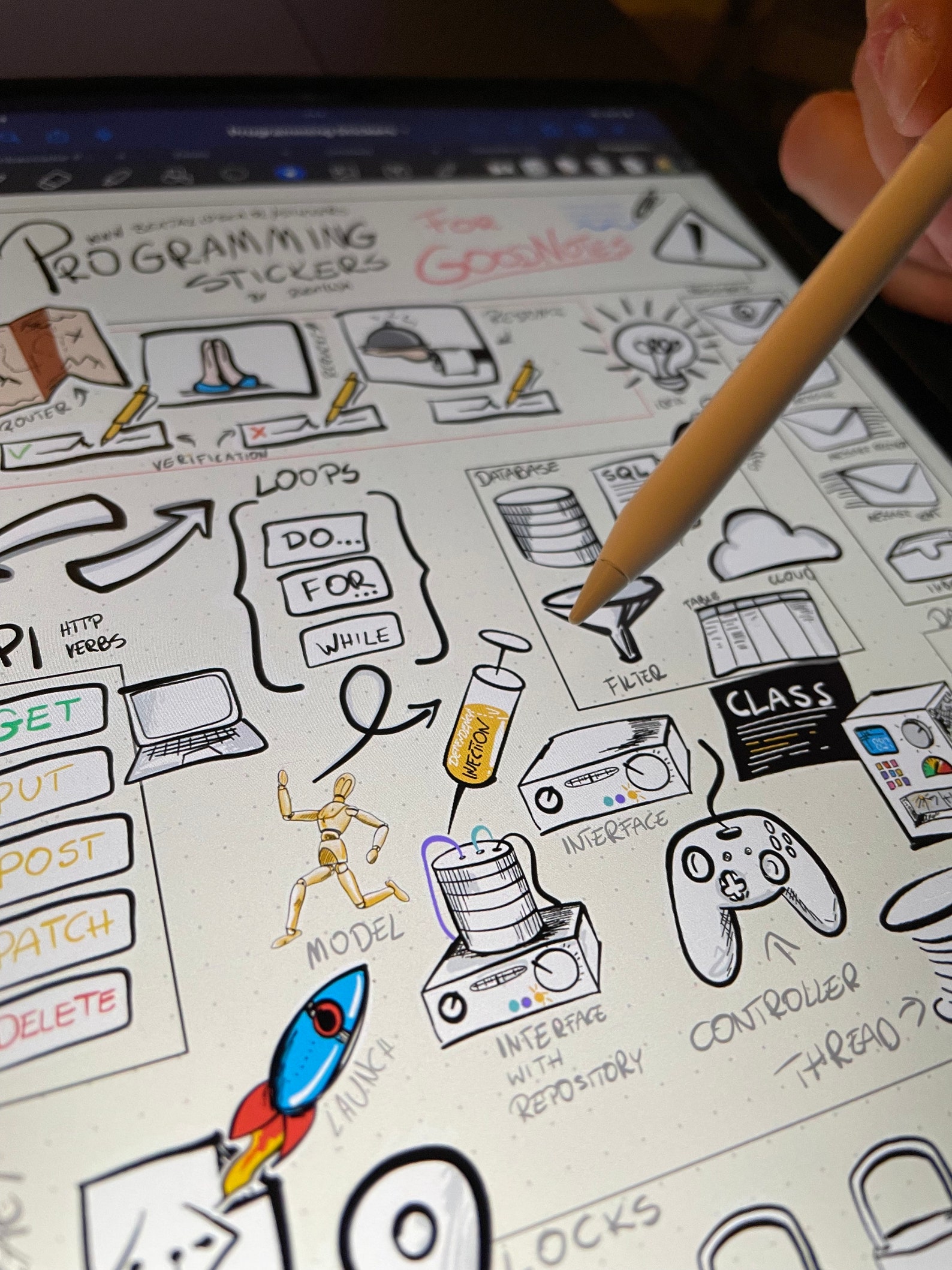 Goodnotes Stickers for Developers - Etsy