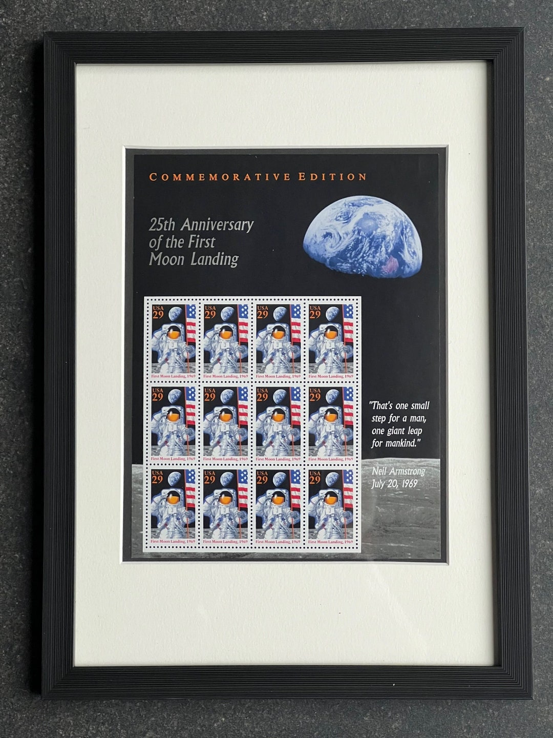 Nasa - Commemoration - Stamp Sheet With 12 Stamps - 25 Years First Man ...