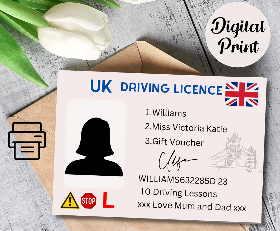 Editable Digital Driving Lesson Voucher to Print at Home,personalised ...