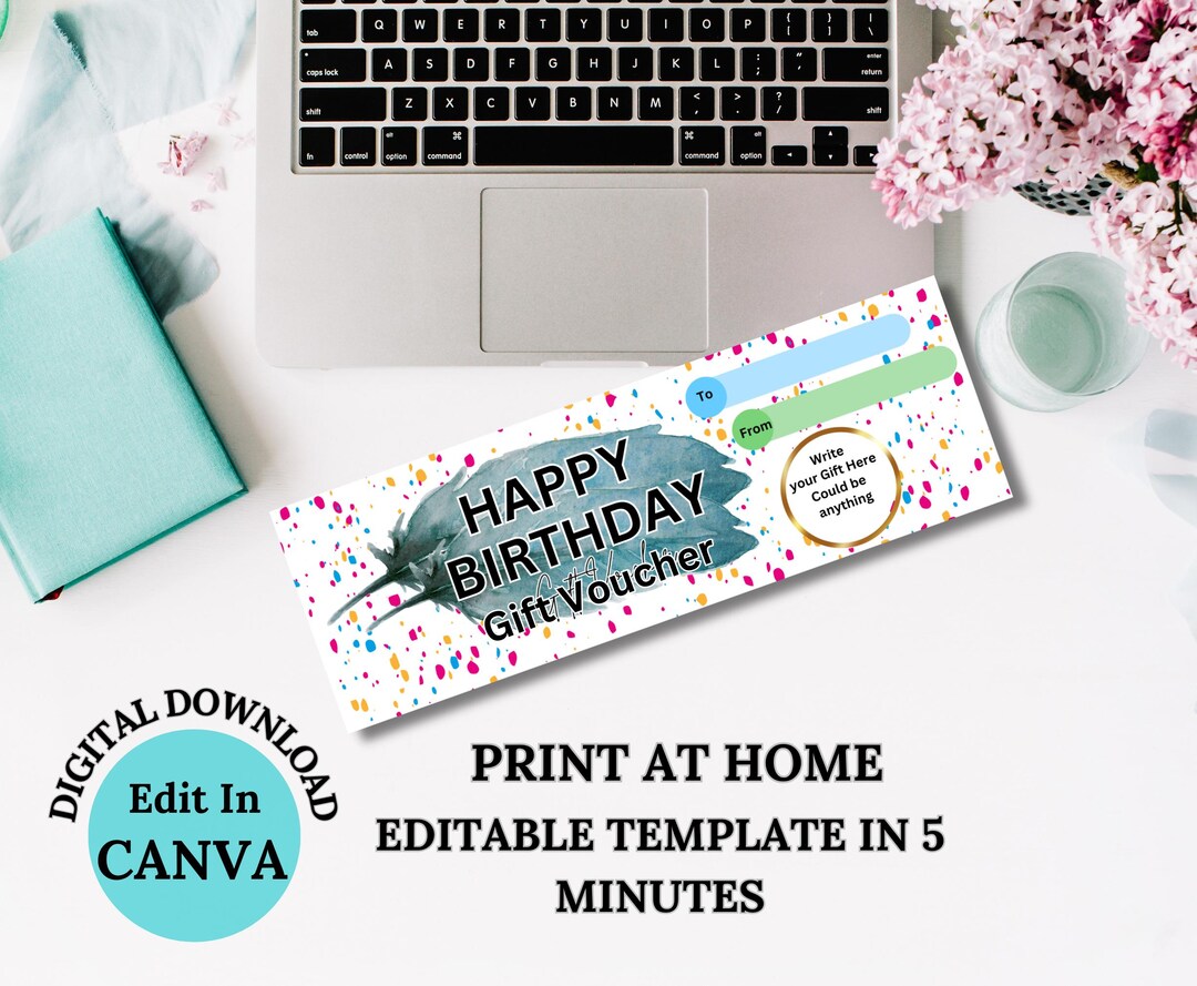 Editable Happy Birthday Gift Voucher Template (digital Download) - Etsy UK