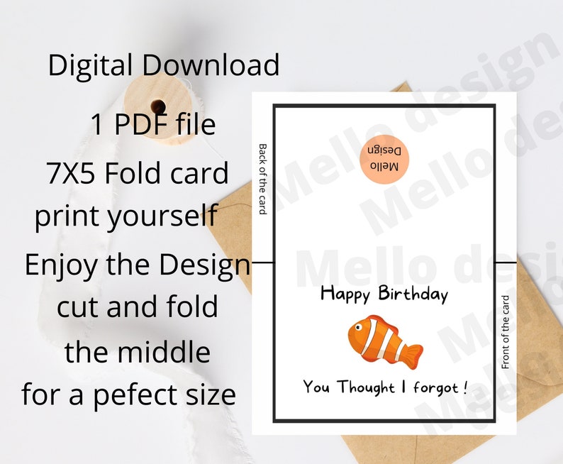 Fish Birthday Card, Printable Fish Card /funny Birthday Card to Print ...