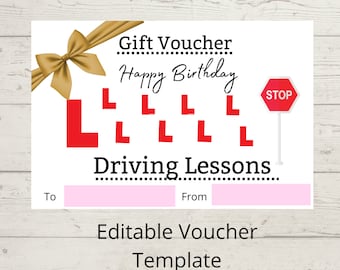 Driving Lessons Voucher - Etsy