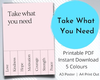 Take What You Need Affirmations Printable Poster - Etsy