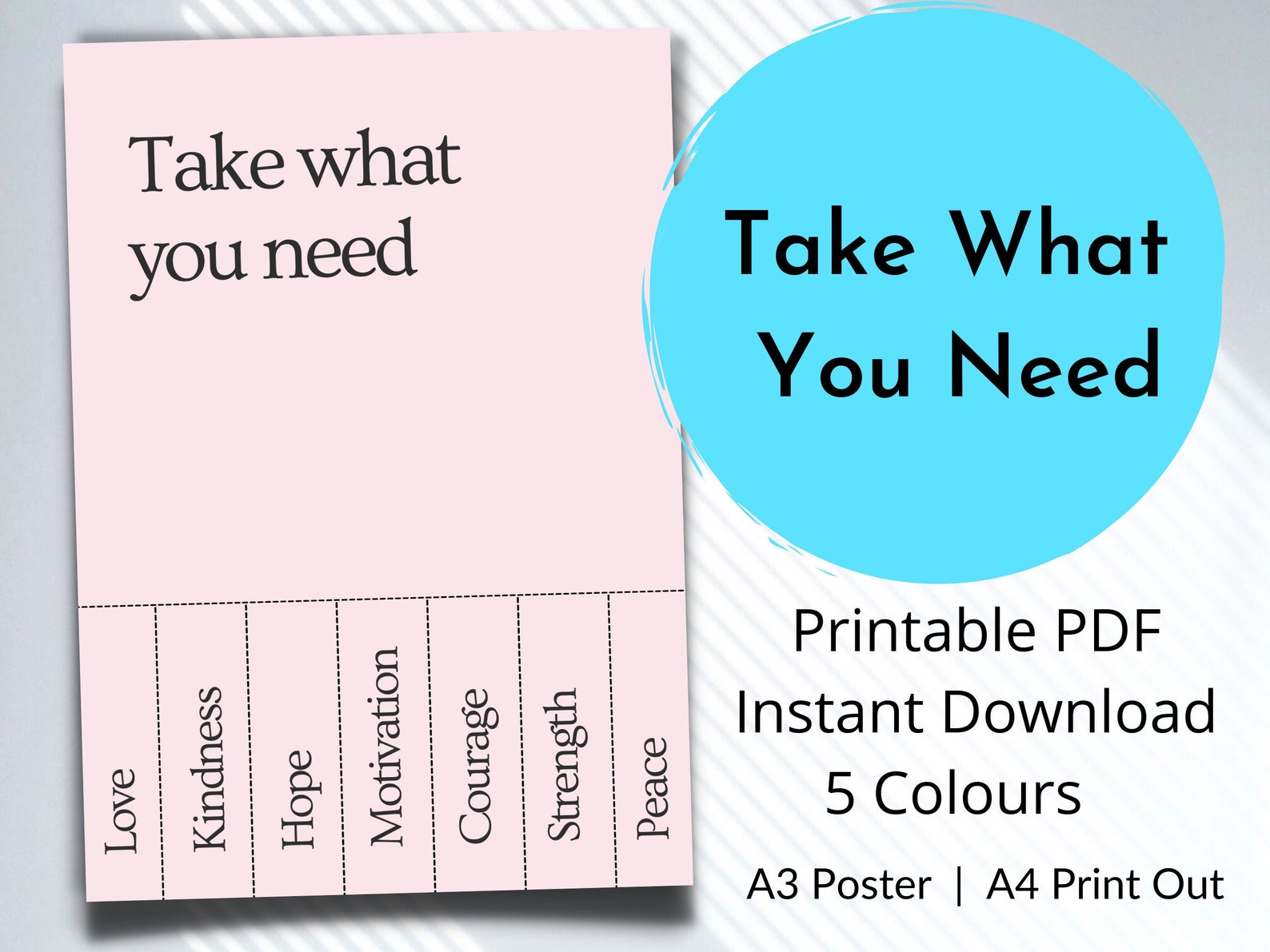 Take What You Need Printable - Positivity, Self-care, Love, Therapy ...