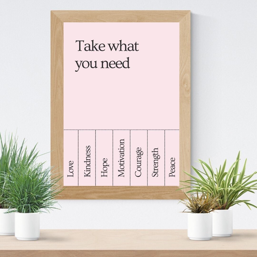 Take What You Need Printable - Positivity, Self-care, Love, Therapy ...