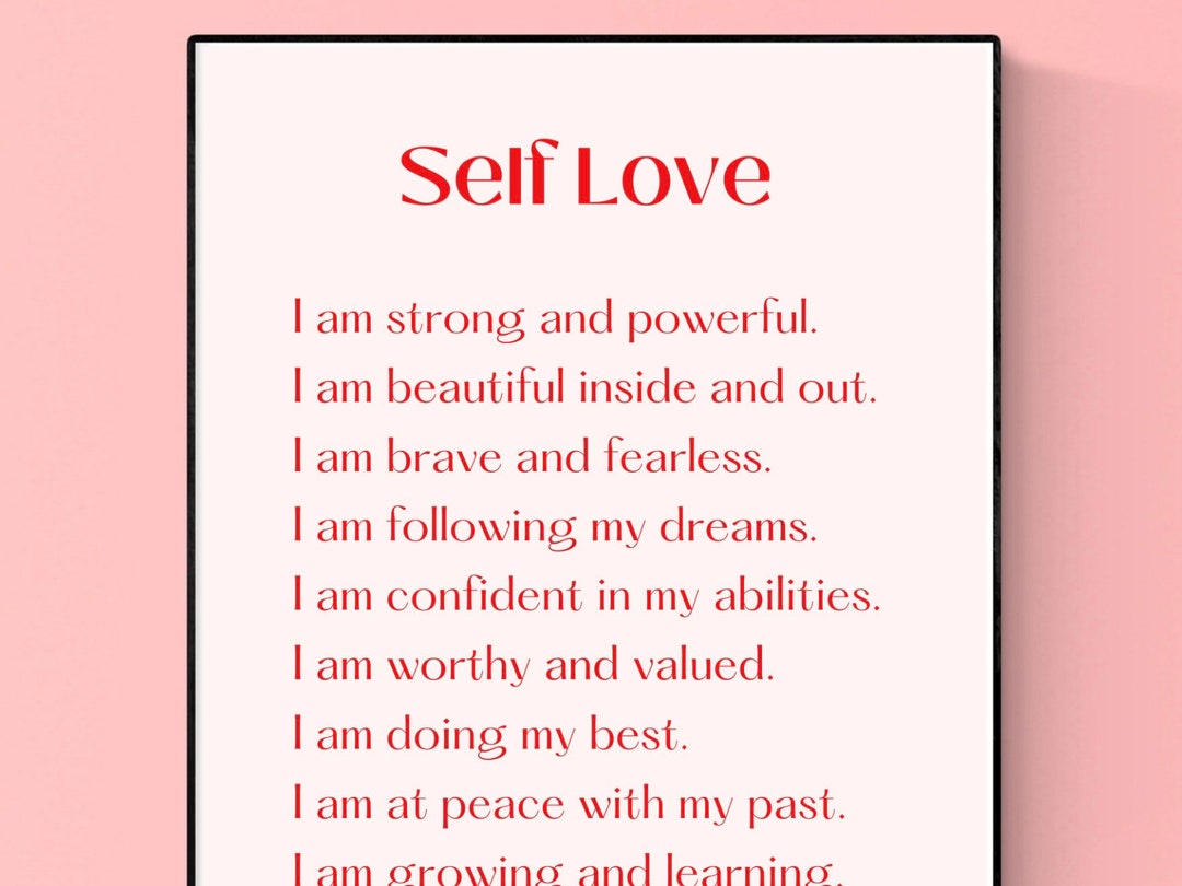 Self Love Typography - Wall Art - Digital Download - Printable - Etsy