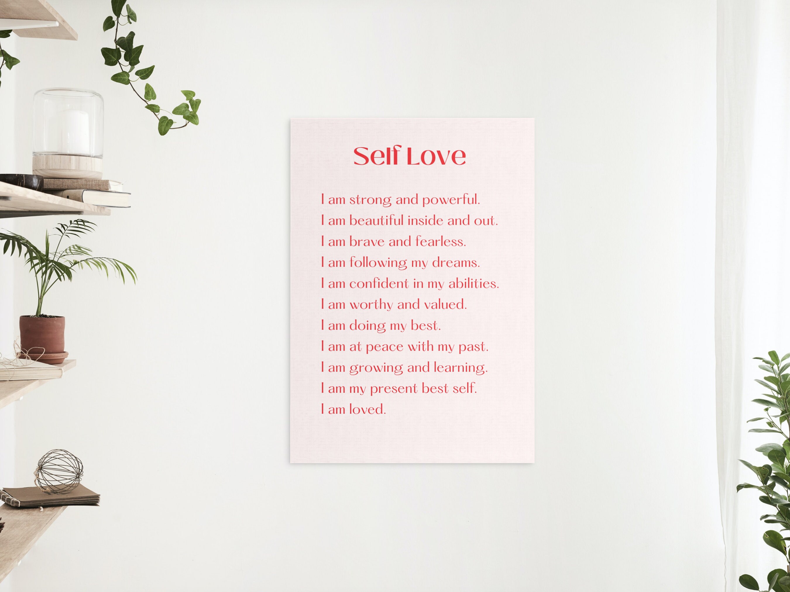 Self Love Typography Wall Art Digital Download Printable - Etsy