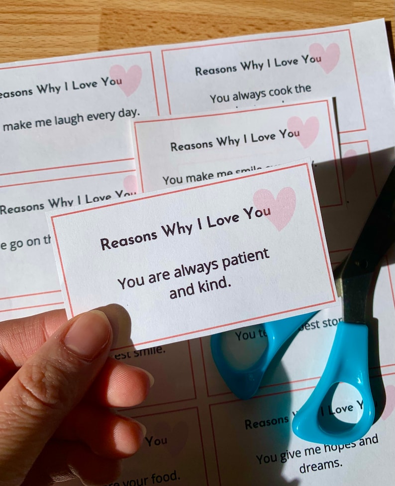 Reasons Why I Love You - Love Notes Printable - Instant Digital ...
