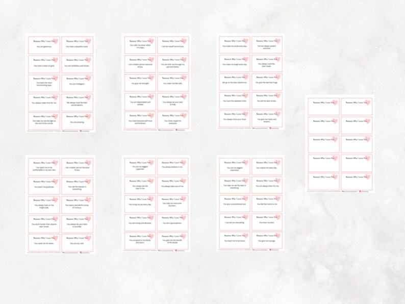 Reasons Why I Love You Notes – Printable 52+ Weeks of Notes (digital ...