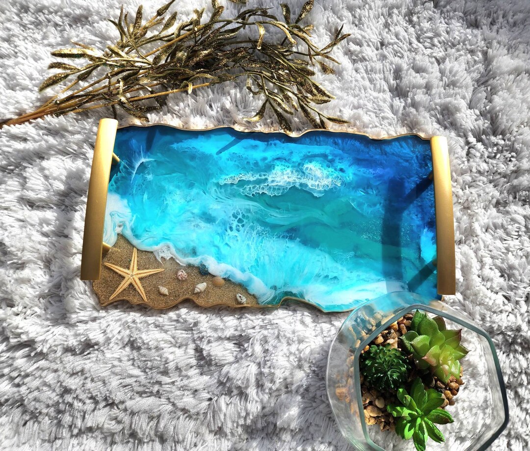 Beach Resin Tray With Star Fish and Sea Shells - Etsy