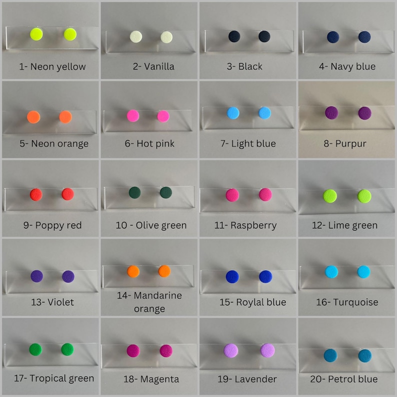 Set of Stud Earrings Small Studs for Everyday Multipack Colorful Round ...