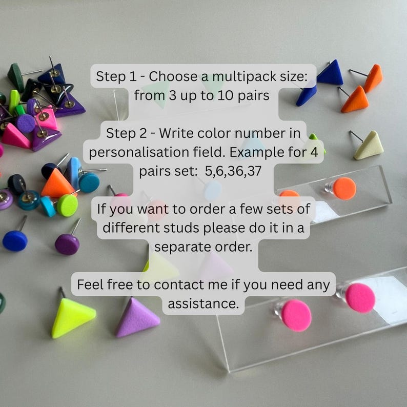 Set of Stud Earrings Small Studs for Everyday Multipack Colorful Round ...