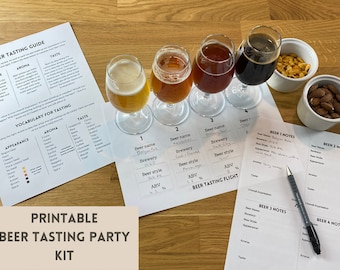 Printable Beer Tasting Rating Flight Score Card Hosting Tips Placemat ...