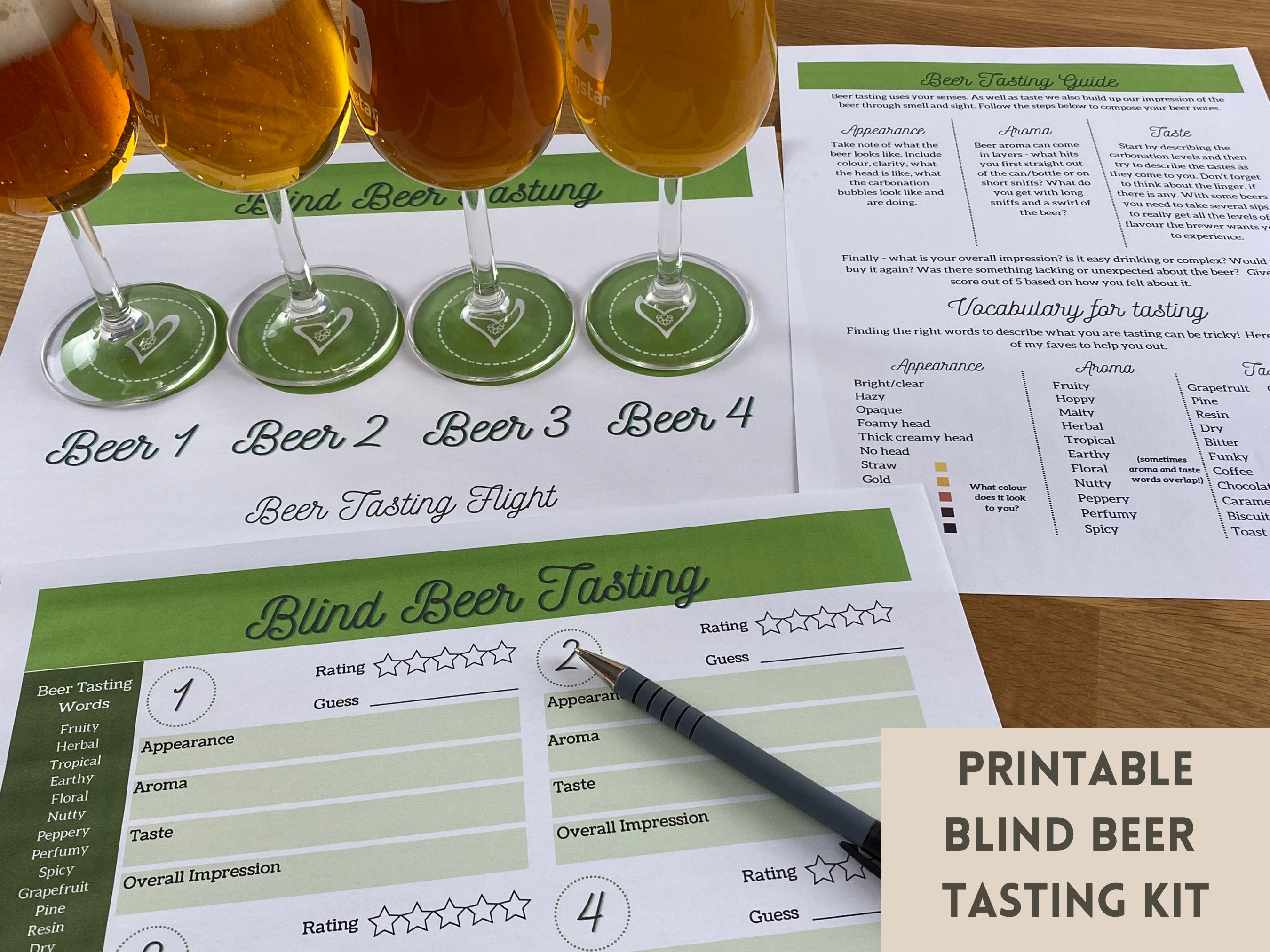 Blind Beer Tasting Kit Printable | Beer Tasting Party | Digital ...