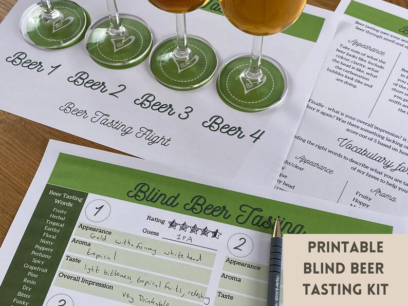 Blind Beer Tasting Kit Printable | Beer Tasting Party | Digital ...