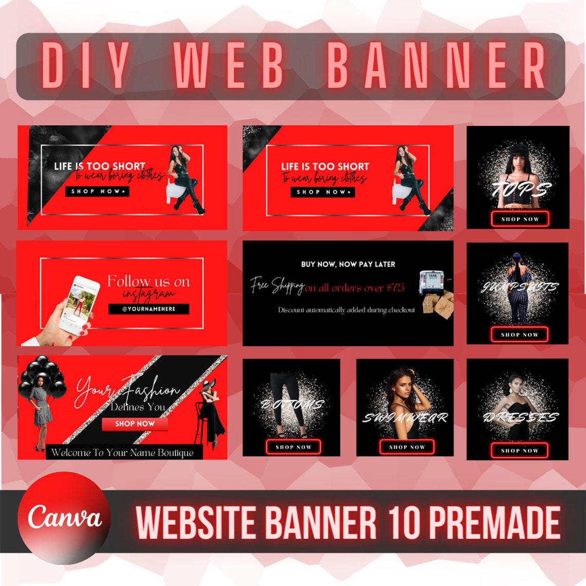 DIY Web Banners, Shopify Website Banners, Wix Website Banners, Web ...