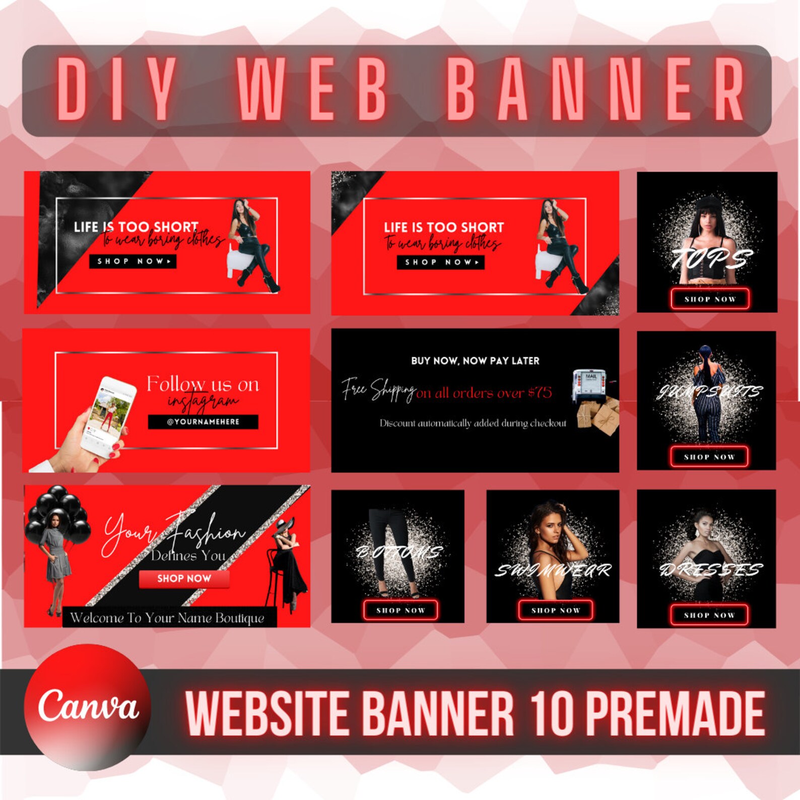 DIY Web Banners, Shopify Website Banners, Wix Website Banners, Web ...
