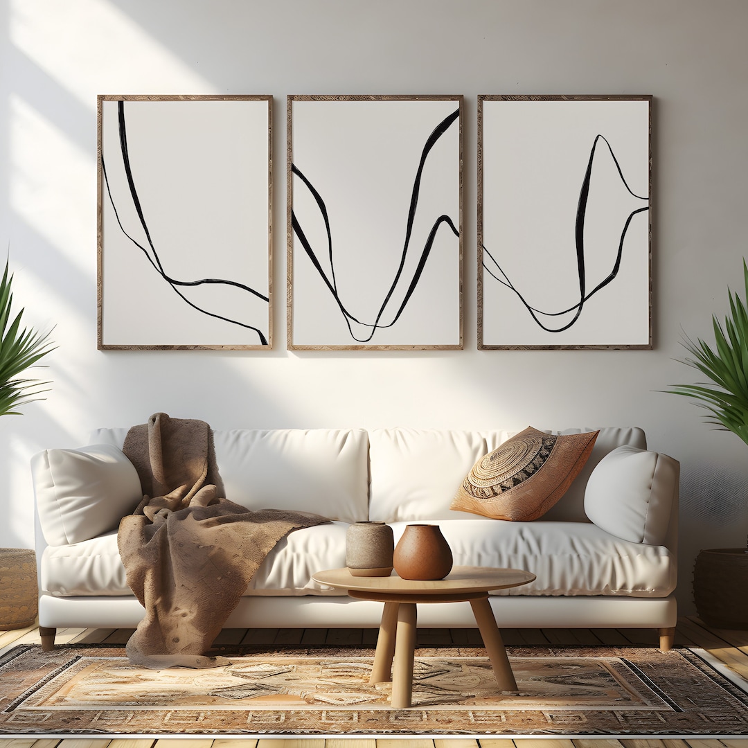 Abstract Line Art Prints: Modern Gallery Wall Set (digital Download) - Etsy