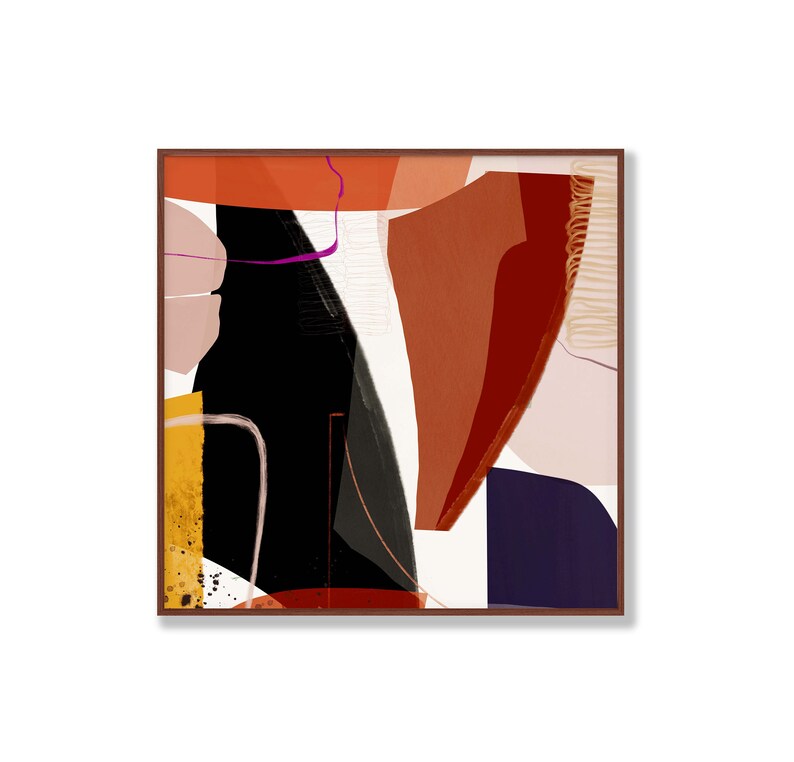 Abstract Geometric Art Print: Large Colorful Home Decor (digital ...