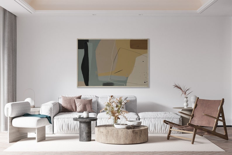 Large Abstract Painting Neutral Abstract Art Instant - Etsy