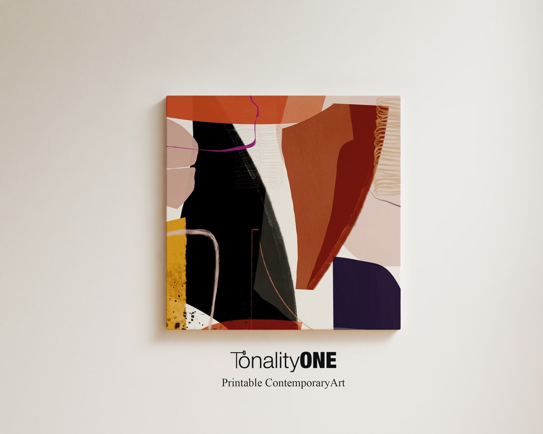 Abstract Geometric Art Print: Large Colorful Home Decor (digital ...