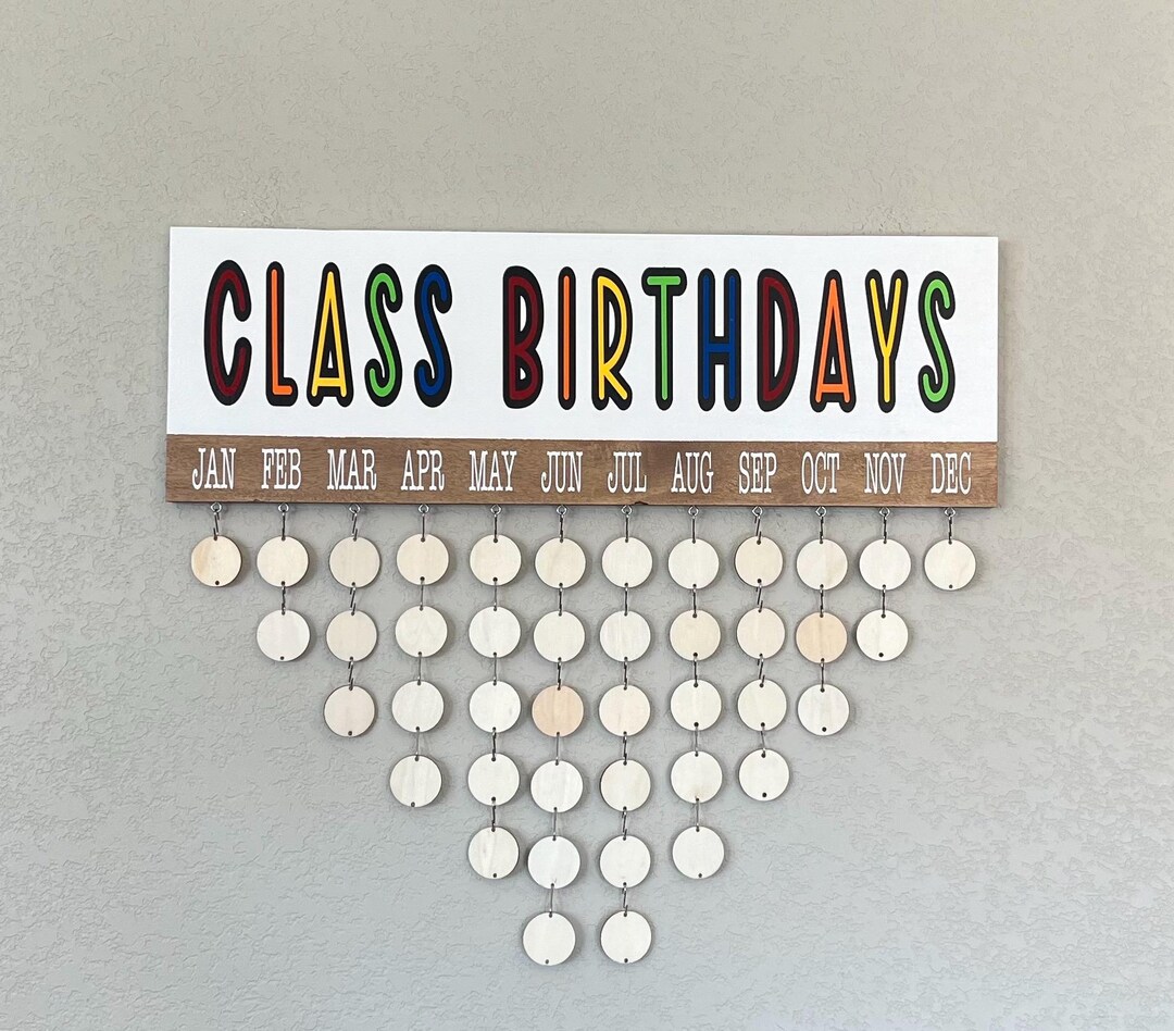 Handmade Teacher Birthday Calendar Sign: Class Birthday Wall Hanging - Etsy