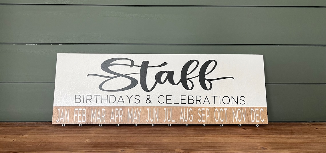 Handmade Staff Birthday Calendar: Wood Wall Hanging, Employee Gift - Etsy