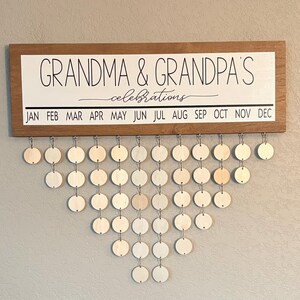 Grandkids Birthday Calendar, Gift for Grandparents, Birthday Calendar ...