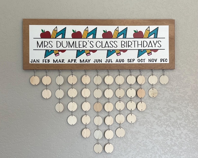 Class Birthday Sign, Classroom Birthday Sign, Teacher Gift, Teacher ...