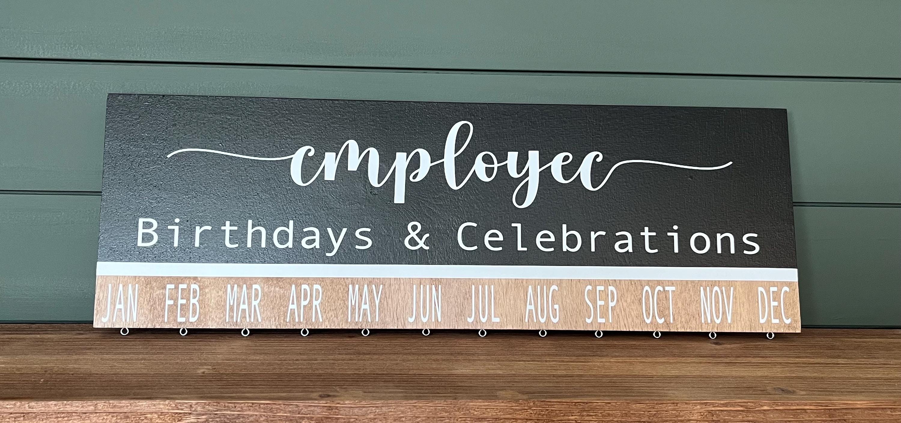 Handmade Employee Birthday Calendar: Wood Wall Hanging, Office Gift - Etsy