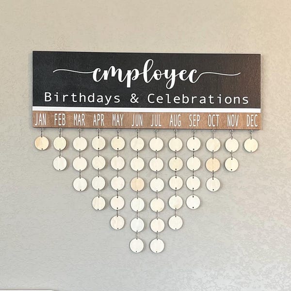 Employee Birthday Calendar - Etsy