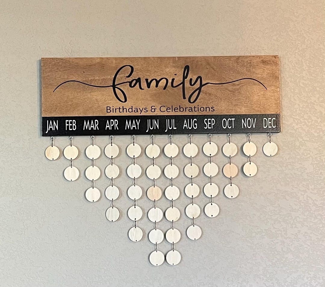 Family Birthday Sign, Family Birthday Calendar, Birthday Calendar Wall ...