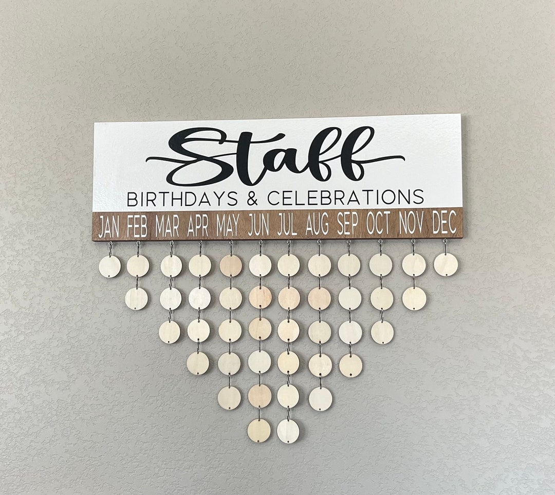 Staff Birthday Calendar, Birthday Calendar Wall Hanging, Gift For ...