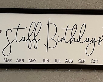 Staff Birthday Sign - Etsy